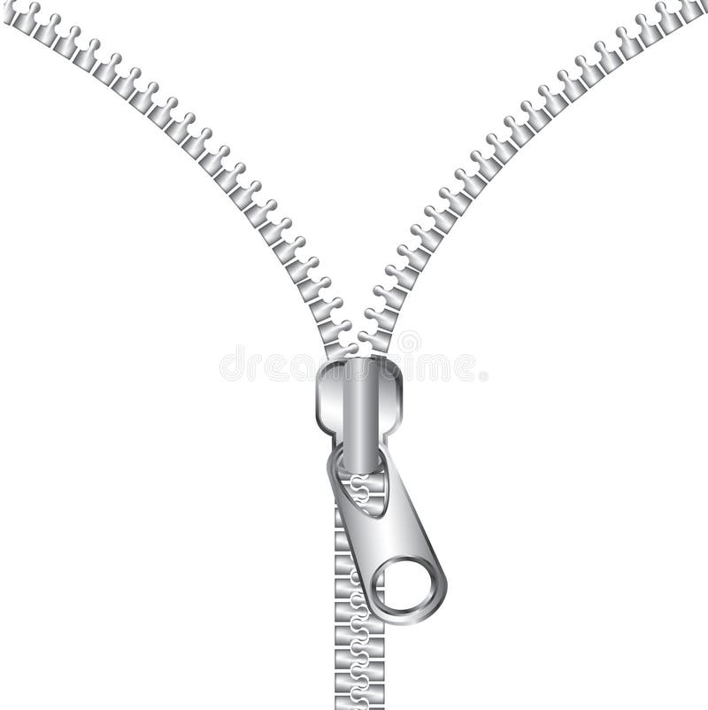 Silver zip stock illustration. Illustration of dimensional - 9742476