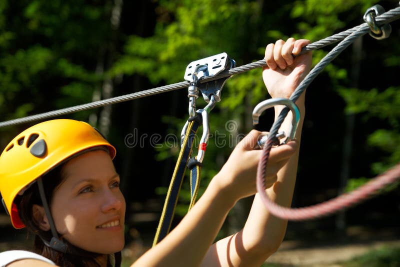 Zip-line gear stock image. Image of rock, clasp, reliable - 12109291