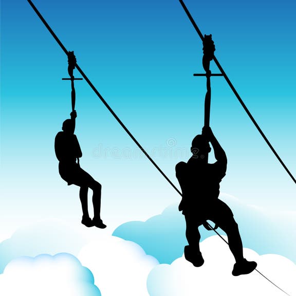 Zipline Silhouette Stock Illustrations – 100 Zipline Silhouette Stock ...