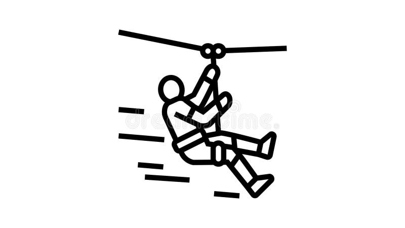 Zip Lining Line Icon Animation Stock Footage - Video of parkour, climb ...