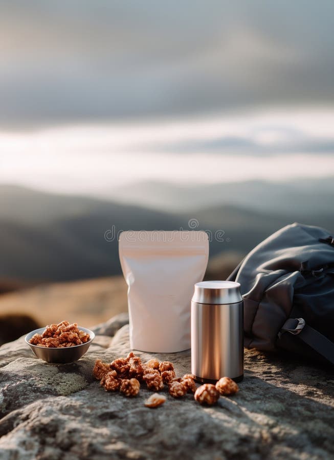 Zip Package White Mockup, Snacks, Nuts, Healthy Food Stock Illustration ...