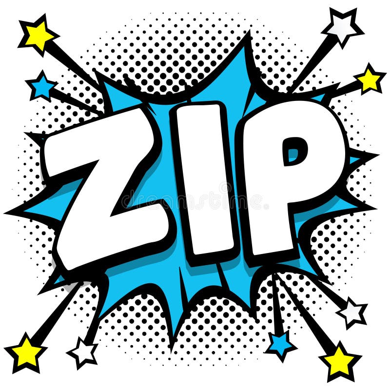 Zip Pop Art Comic Speech Bubbles Book Sound Effects Stock Vector ...