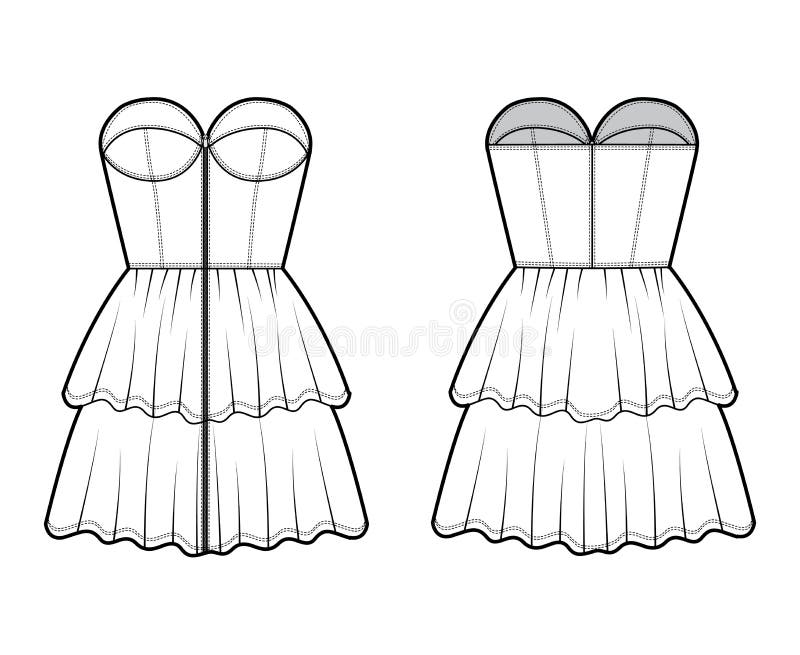 Ruffle Dress Stock Illustrations 724 Ruffle Dress Stock Illustrations