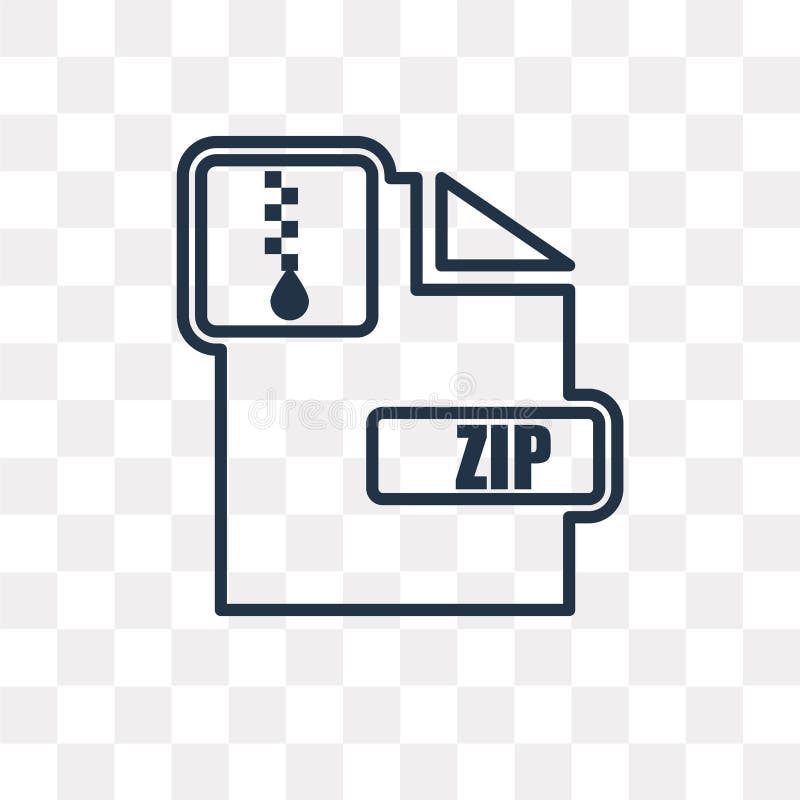 Zip Vector Icon Isolated on Transparent Background, Linear Zip T Stock ...
