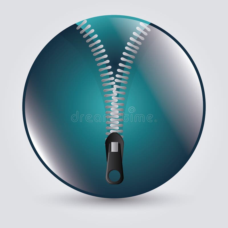Zip Zipper Button Cloth Icon. Stock Vector - Illustration of stitch ...
