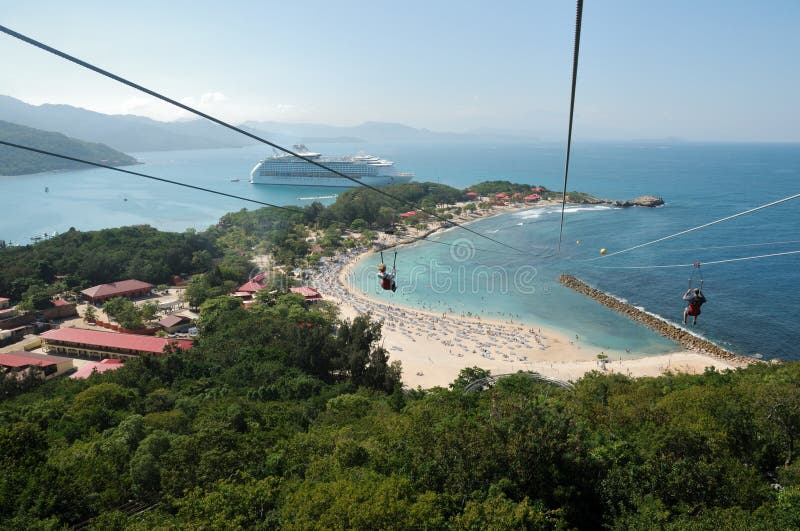 ZipLine in Haiti stock image. Image of haiti, beach, labadee - 61923009