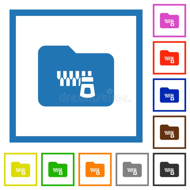 Zipped folder icon stock illustration. Illustration of symbol - 7692793