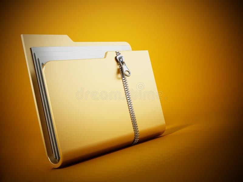 Zipped folder icon stock illustration. Illustration of symbol - 7692793