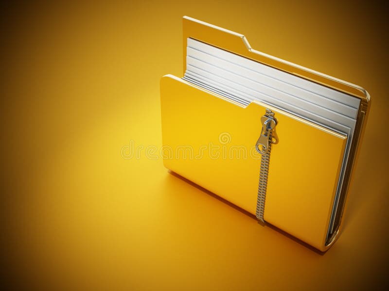 Zipped folder icon stock illustration. Illustration of symbol - 7692793