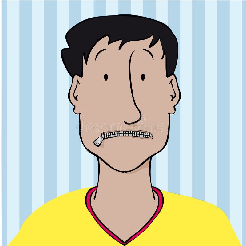 Zipped mouth stock vector. Illustration of information - 47276483