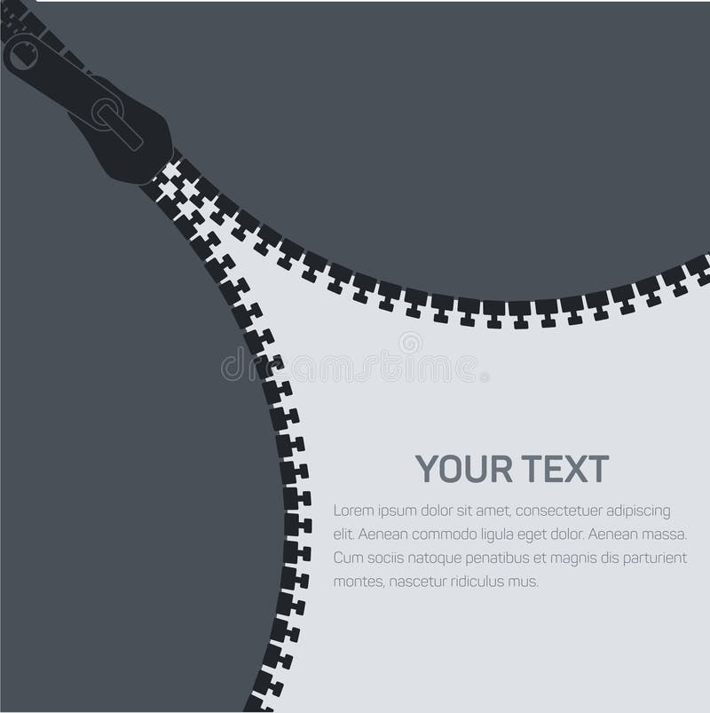 Zipper Banner Template. Open Zipper. Empty Poster for Your Design ...