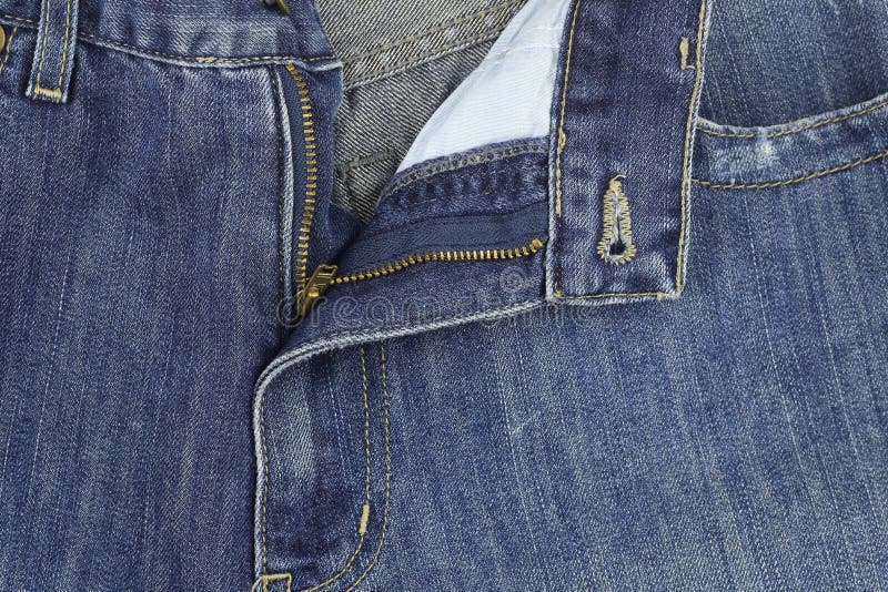 Zipper on Blue Jeans. Denim Texture Stock Photo - Image of back, design ...