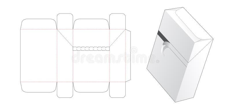 Zipper Box Die Cut Template Stock Vector - Illustration of isolated ...