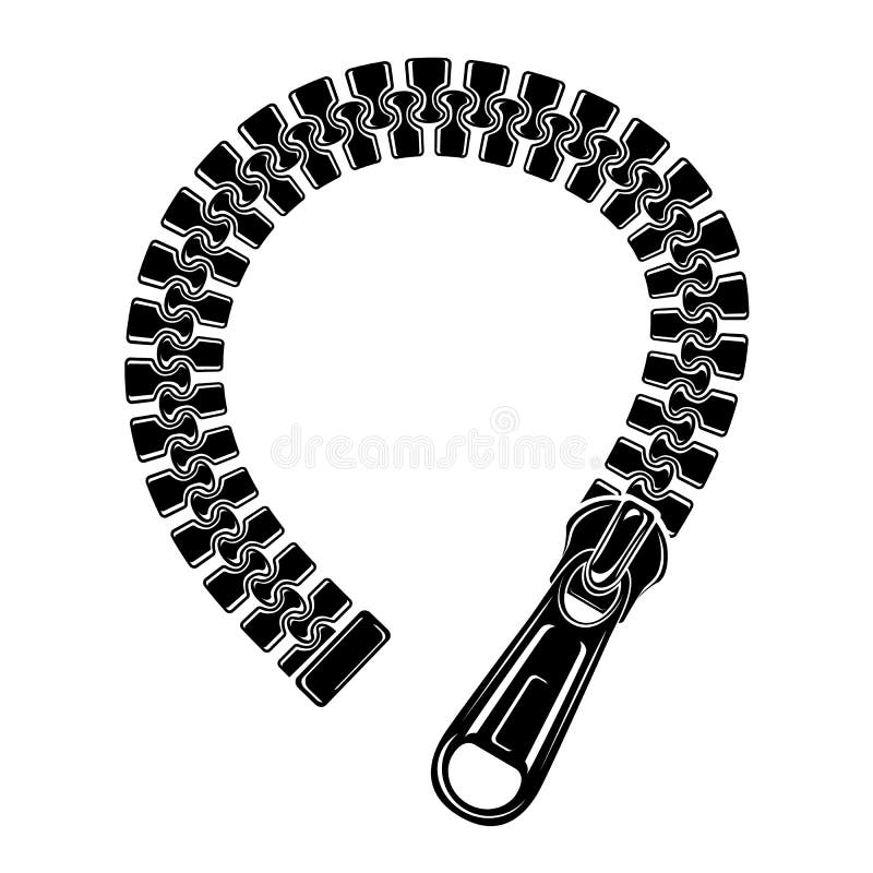 Zipper Circle Pattern Round Simple Style Black Stock Illustration ...