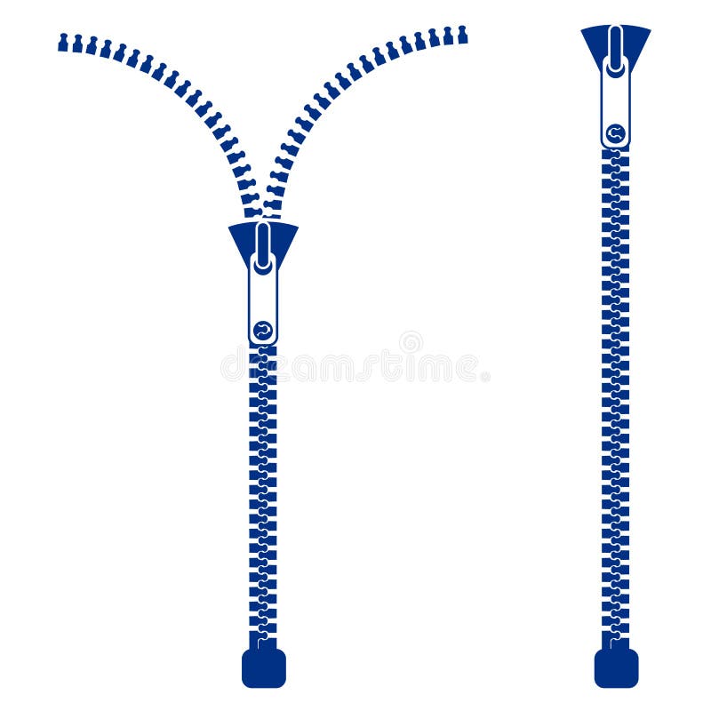 Zipper. Closed and Open Zip Icon Set in Blue. Zipper Isolated on White ... Zipper. Closed and Open Zip Icon Set in Blue. Zipper Isolated on White ...