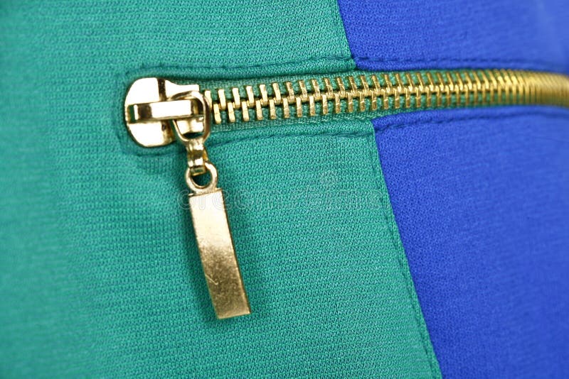 Zipper in the Cloth with Two Colors Stock Photo - Image of zipper ...