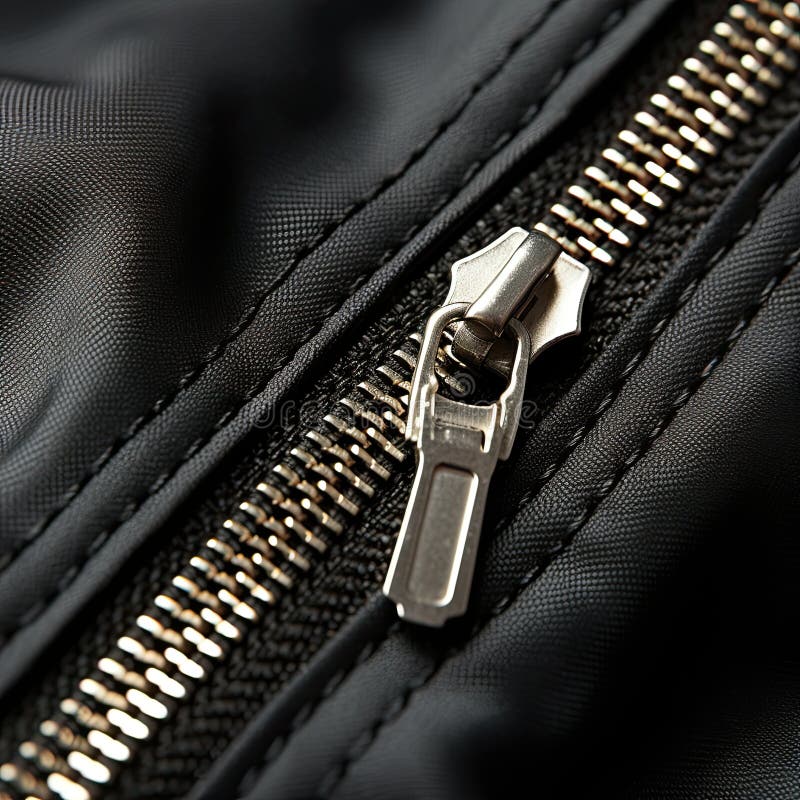 Zipper on Clothes Close-up. Generated by AI Stock Illustration ...