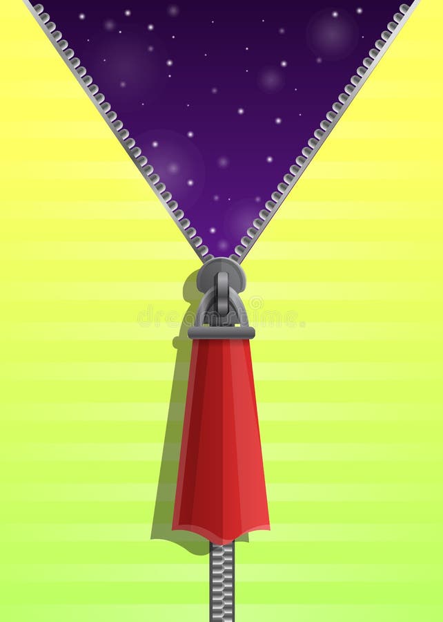 Zipper Concept Banner, Cartoon Style Stock Vector - Illustration of ...