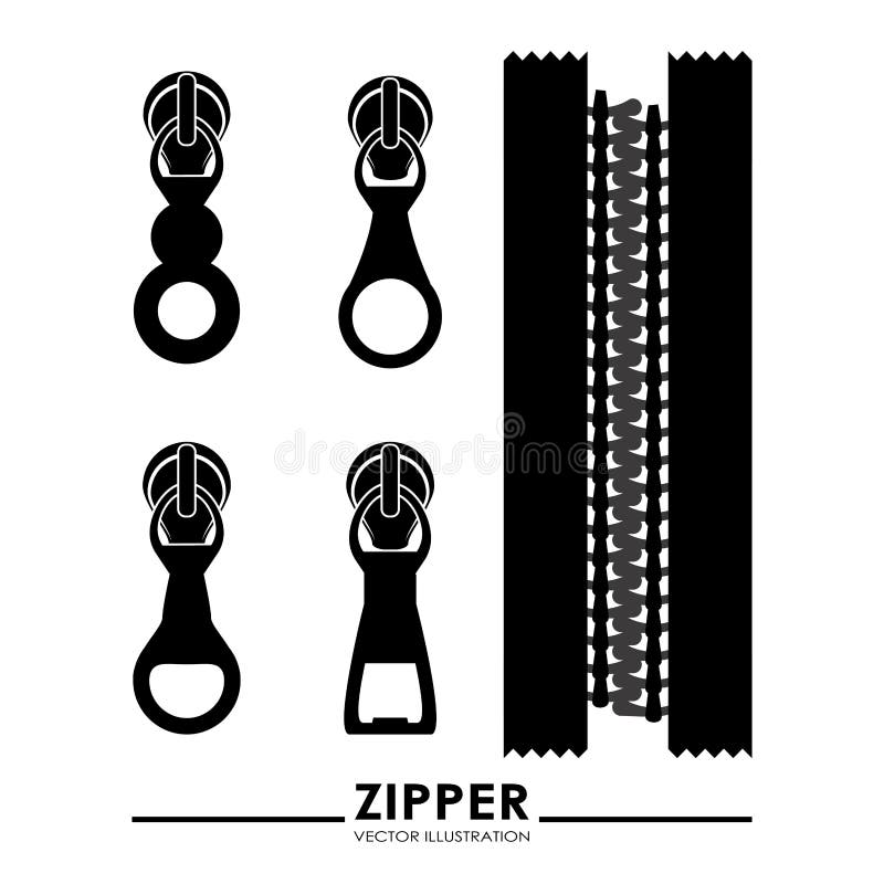 Zip Design. Zipper Icon. Clothing Concept Stock Vector - Illustration ...