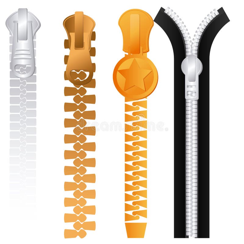 Open and Closed Zipper Vector Illustration Stock Vector - Illustration ...