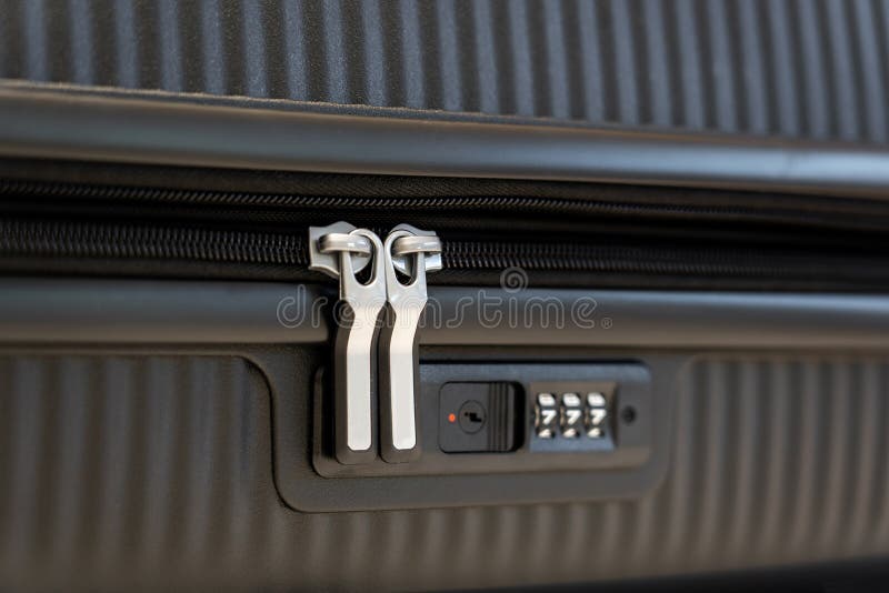 Zipper and Digital Lock on the Suitcase with Space for an Inscription ...