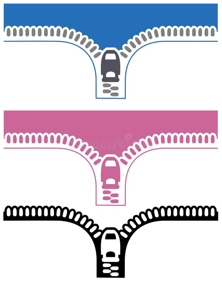 Zipper Graphic in Three Styles Stock Vector - Illustration of sewing ...