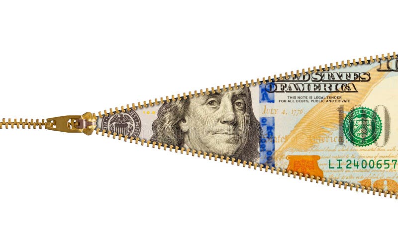 Zipper One Dollar Bill stock image. Image of savings - 120445773