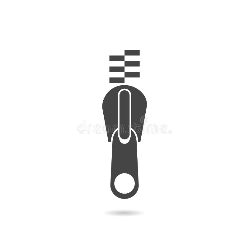 Zipper icon with shadow stock vector. Illustration of logo - 193087115