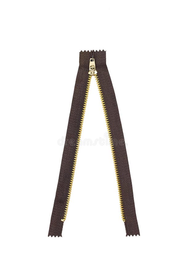 Zipper Isolated on White Background Stock Image - Image of steel ...
