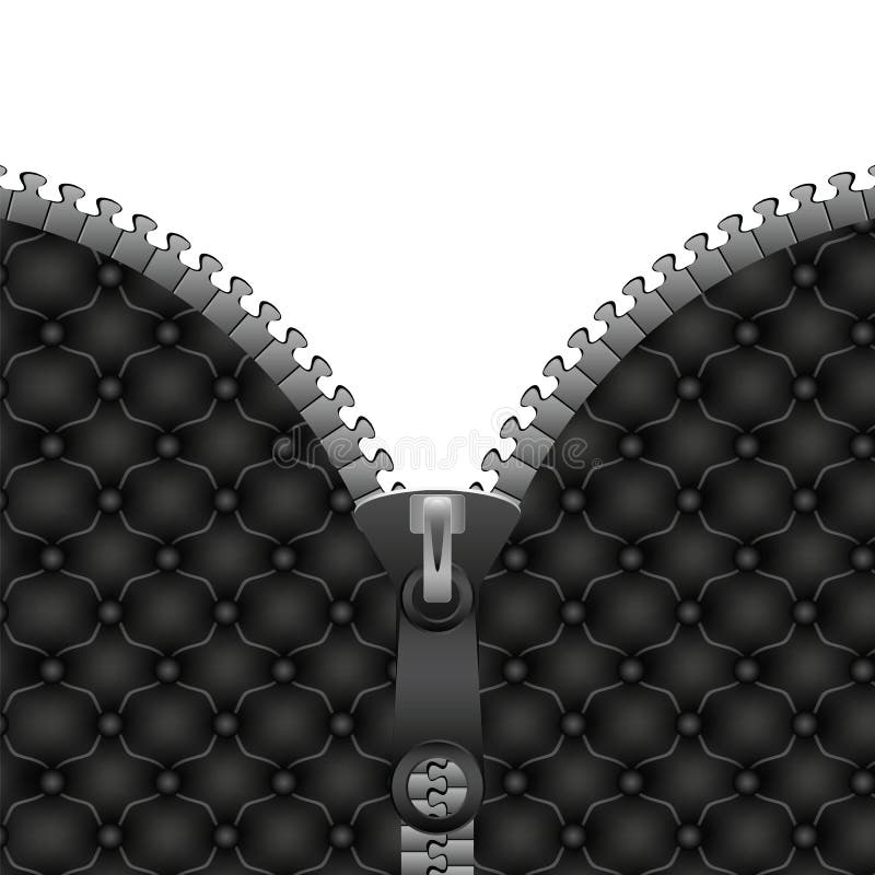 Zipper on the Leather Jacket Stock Vector - Illustration of handle ...
