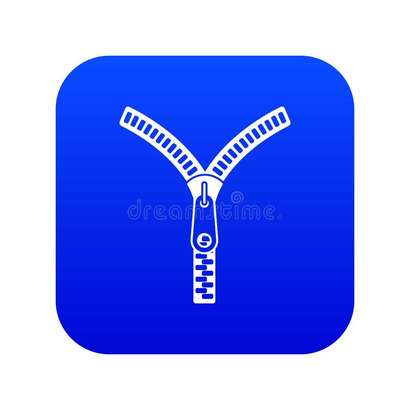 Zipper with Lock Icon Digital Blue Stock Vector - Illustration of ...