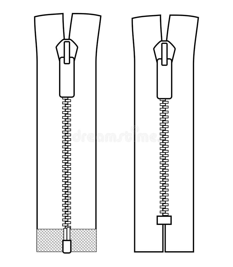 Zipper Los Tipos Ejemplo Del Vector Aislado En El Fondo Blanco Stock de ...