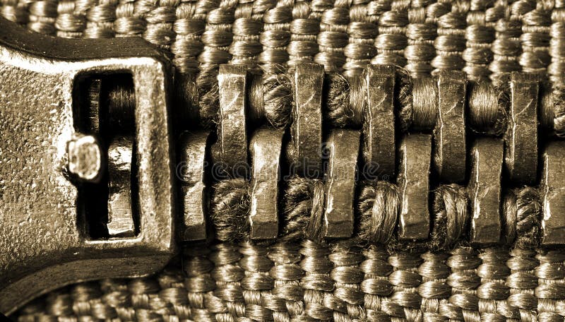 Zipper macro stock photo. Image of macro, leather, metal - 9427864