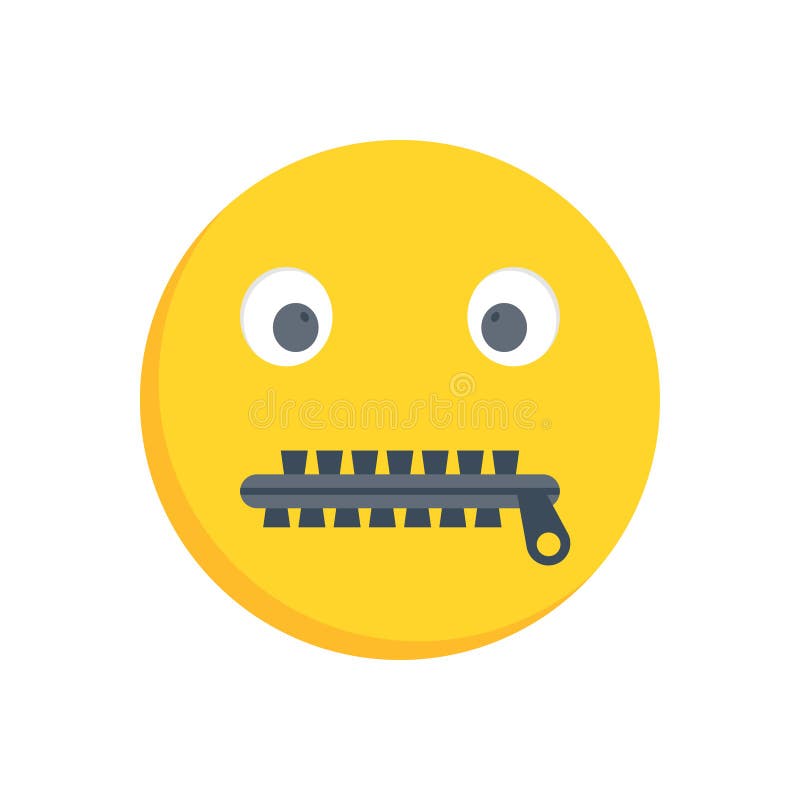 Zipper Mouth Vector Flat Colour Icon Stock Vector - Illustration of ...