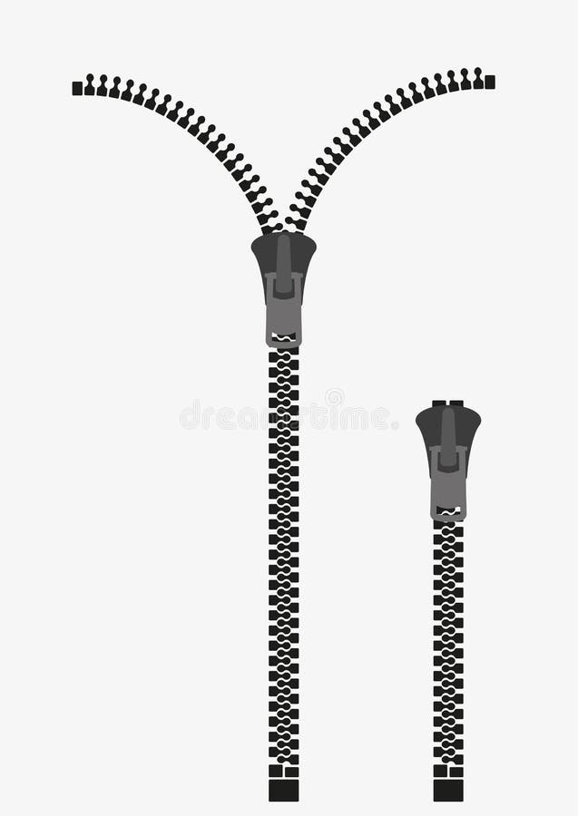 Open and closed zipper stock illustration. Illustration of black ...