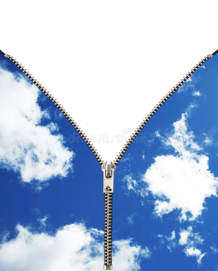 Zipper Opening the Sky stock image. Image of opening - 107607849