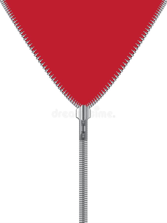 Zipper with Red and White Background Stock Vector - Illustration of ...