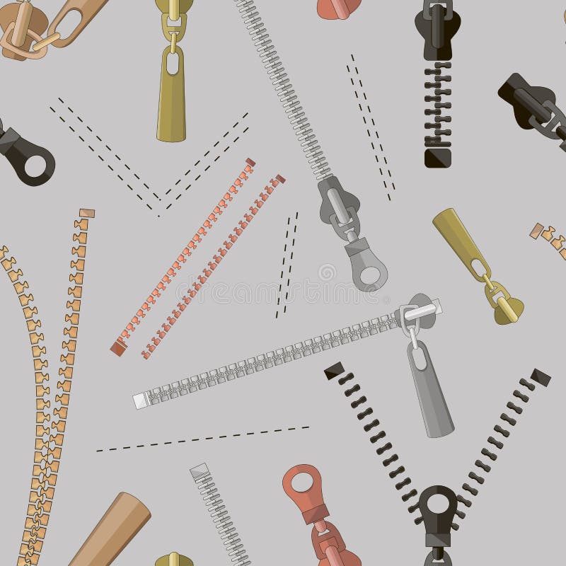 Zipper set pattern stock vector. Illustration of apparel - 79617617