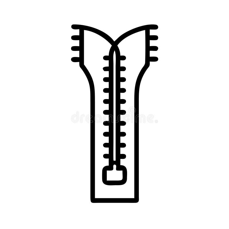 A Zipper is Shown in a Black and White Drawing Stock Image ...