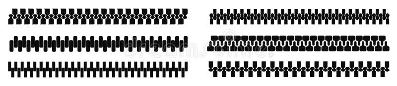 Zipper Sign Set Silhouette, Collection Zipper â€“ Vector Stock Vector ...