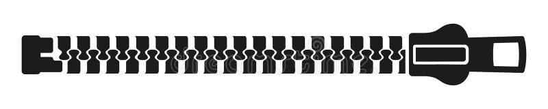 Zipper Sign Silhouette. Close Zip with Fastener. Zipper Buttoned, Lock ...