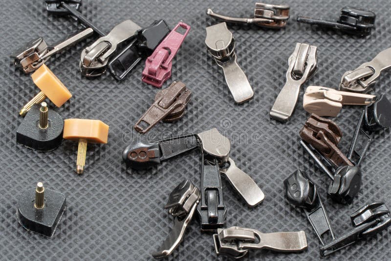 Zipper Slider. Accessories for Repair and Tailoring Stock Image - Image ...