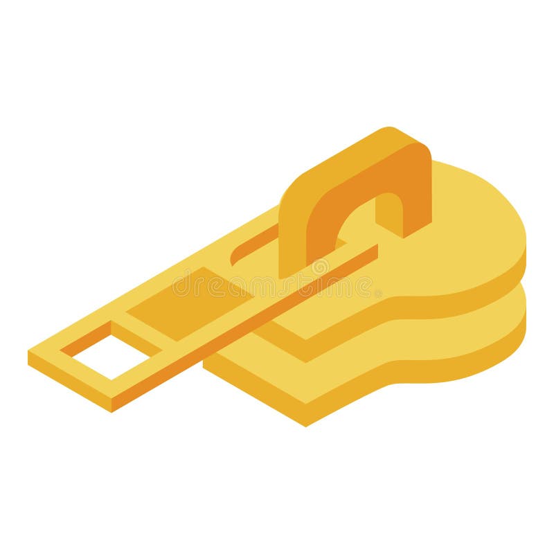 Zipper Slider Icon, Isometric Style Stock Vector - Illustration of ...
