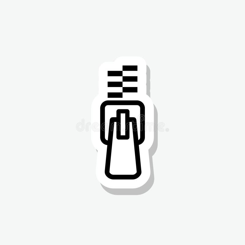 Zipper Sticker Icon Isolated on Gray Background Stock Vector ...