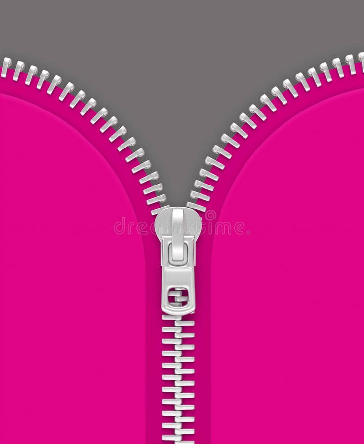 Zipper Zip Metal Clothing Fastener Open Lock Textile Stock Illustration ...