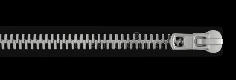 Zipper Zip Metal Clothing Fastener Open Lock Textile Stock Illustration ...