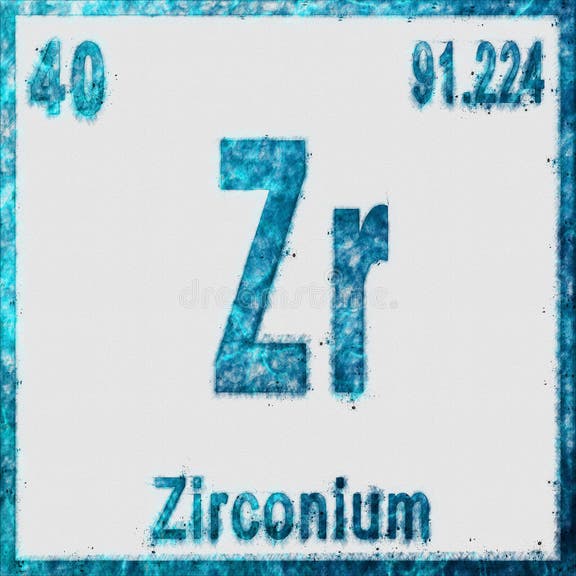 Zirconium Chemical Element Blue on White Stock Illustration ...