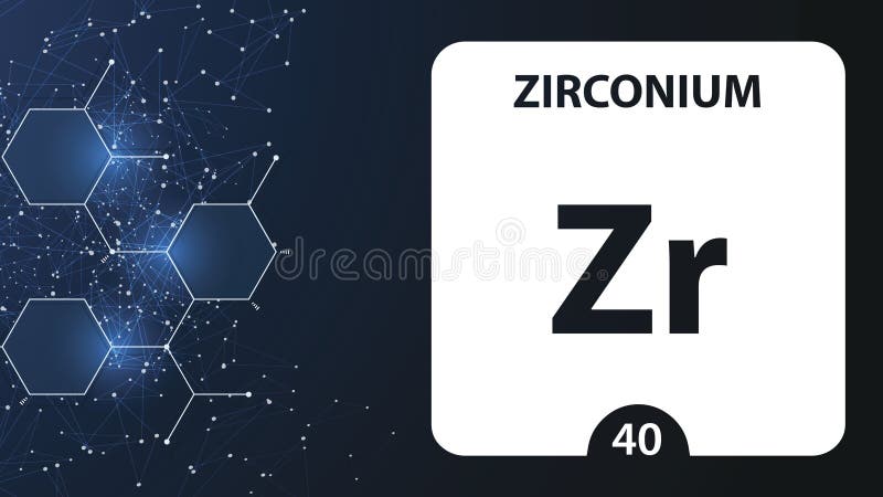 Zirconium Zr Chemical Element. Zirconium Sign with Atomic Number ...