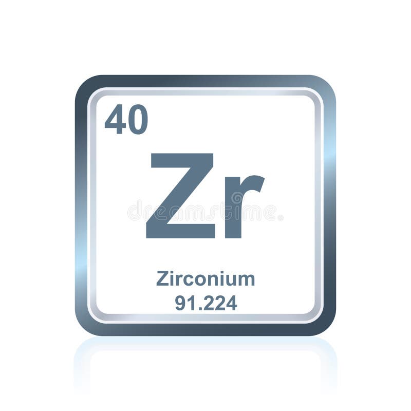 Zirkonium Des Chemischen Elements Vom Periodensystem Stock Abbildung ...