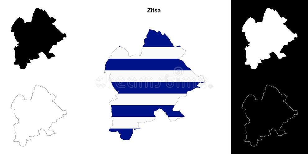 Zitsa outline map stock vector. Illustration of greek - 379305697